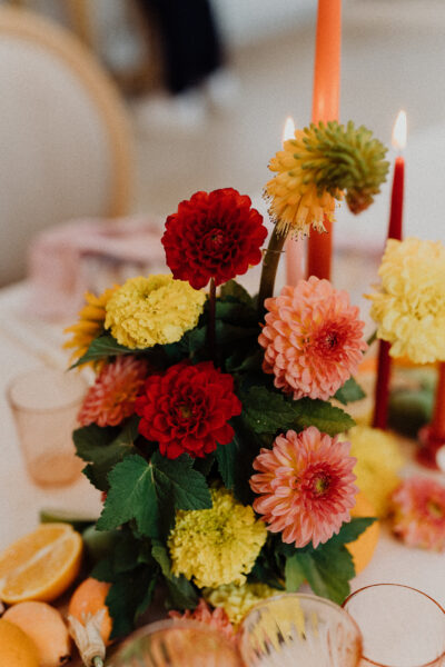 Unique colorful elopement wedding ideas - Citrus theme